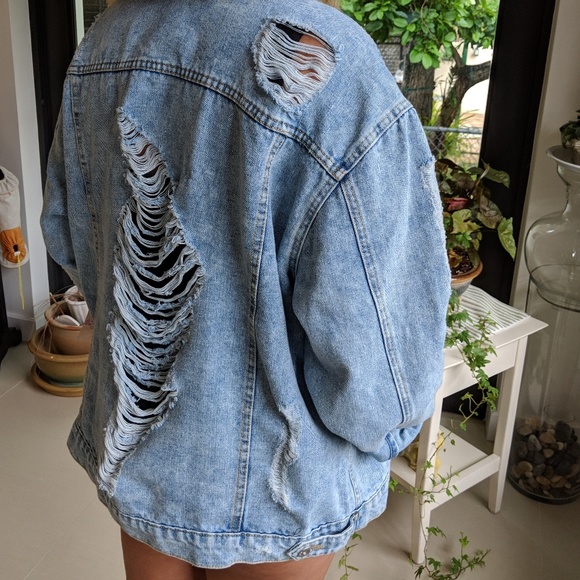 chewsigirl | Jackets & Coats | Shredded And Tattered Distressed Jean ...